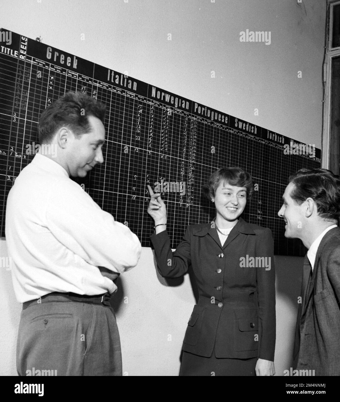 Nelly Sawshuck, showing technical films for ECA. Photographs of ...