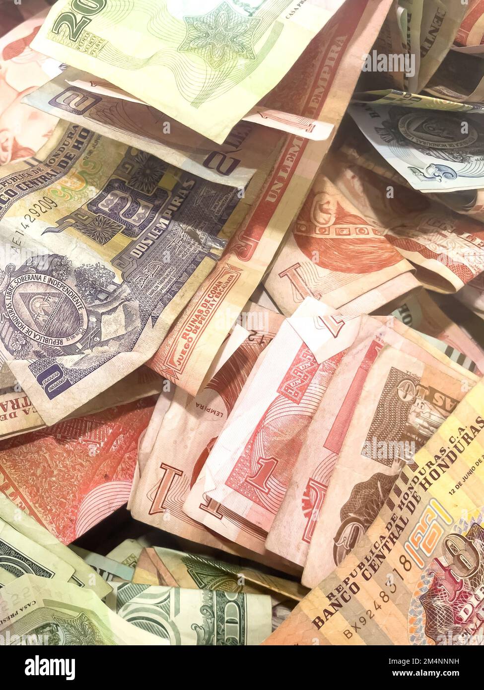 Closeup view of the Honduras currency, Lempiras cash Stock Photo - Alamy