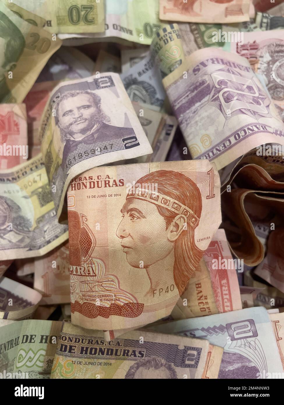 Closeup view of the Honduras currency, Lempiras cash Stock Photo - Alamy