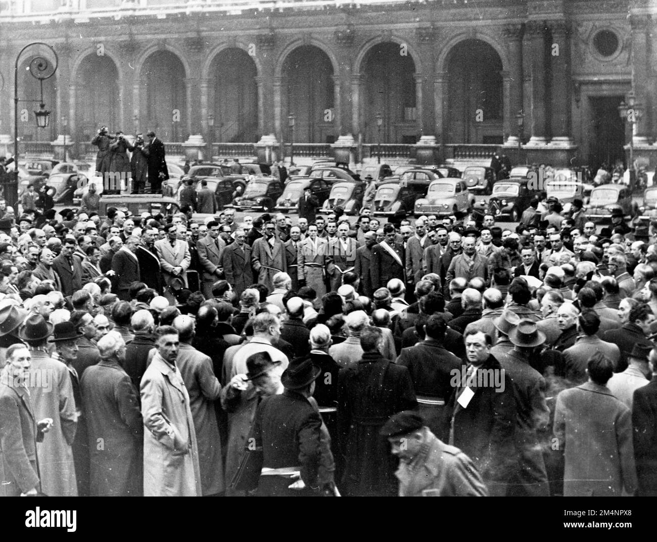 Protest Meeting of French Mayors. Photographs of Marshall Plan Programs ...