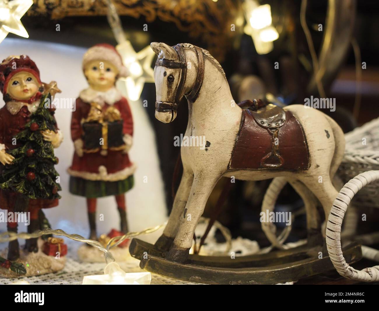 Vintage Christmas Decorations - Figurines Stock Photo - Alamy