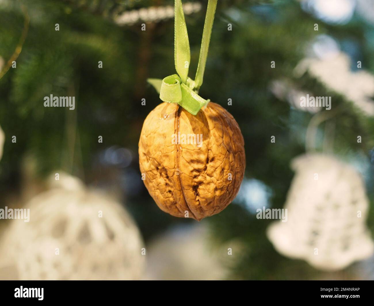 Christmas Tree Vintage Decorations - Natural Walnut Stock Photo - Alamy