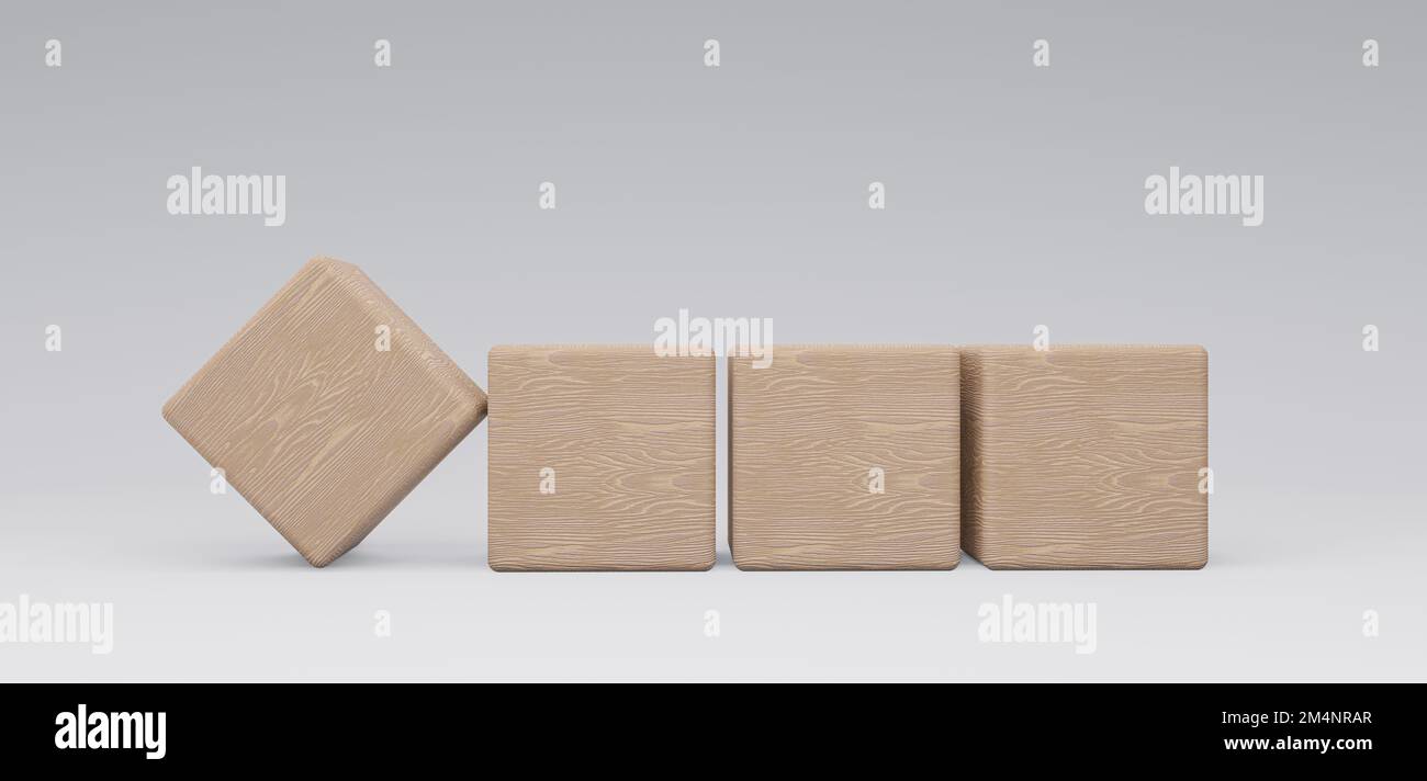 Wooden Cubes, empty Cubes and Cube turns. copy space. 3D work and 3D ...