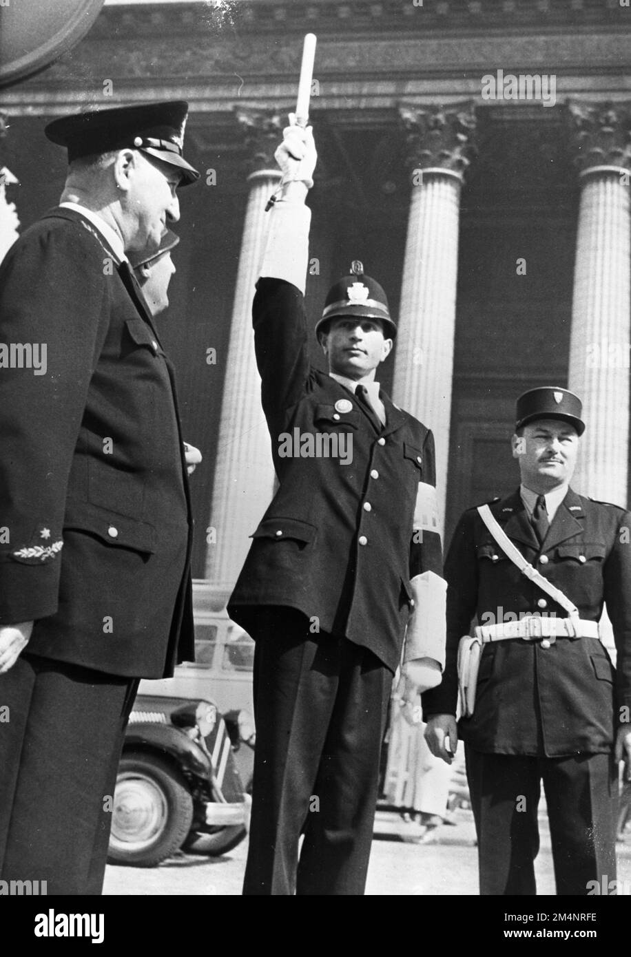 Italian Policemen Direct Traffic in Paris. Photographs of Marshall Plan ...