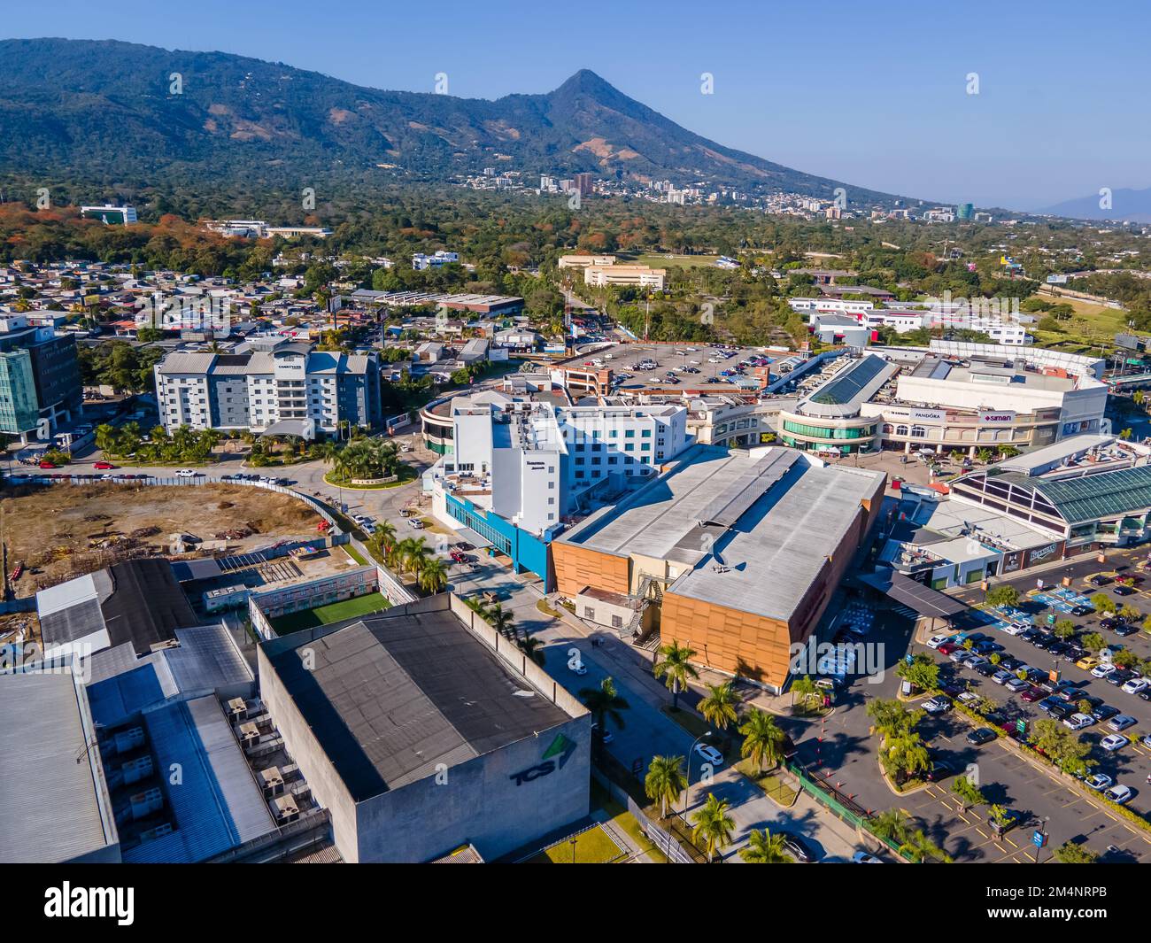 Beautiful aerial view of the city and buildings of Tegucigalpa in ...