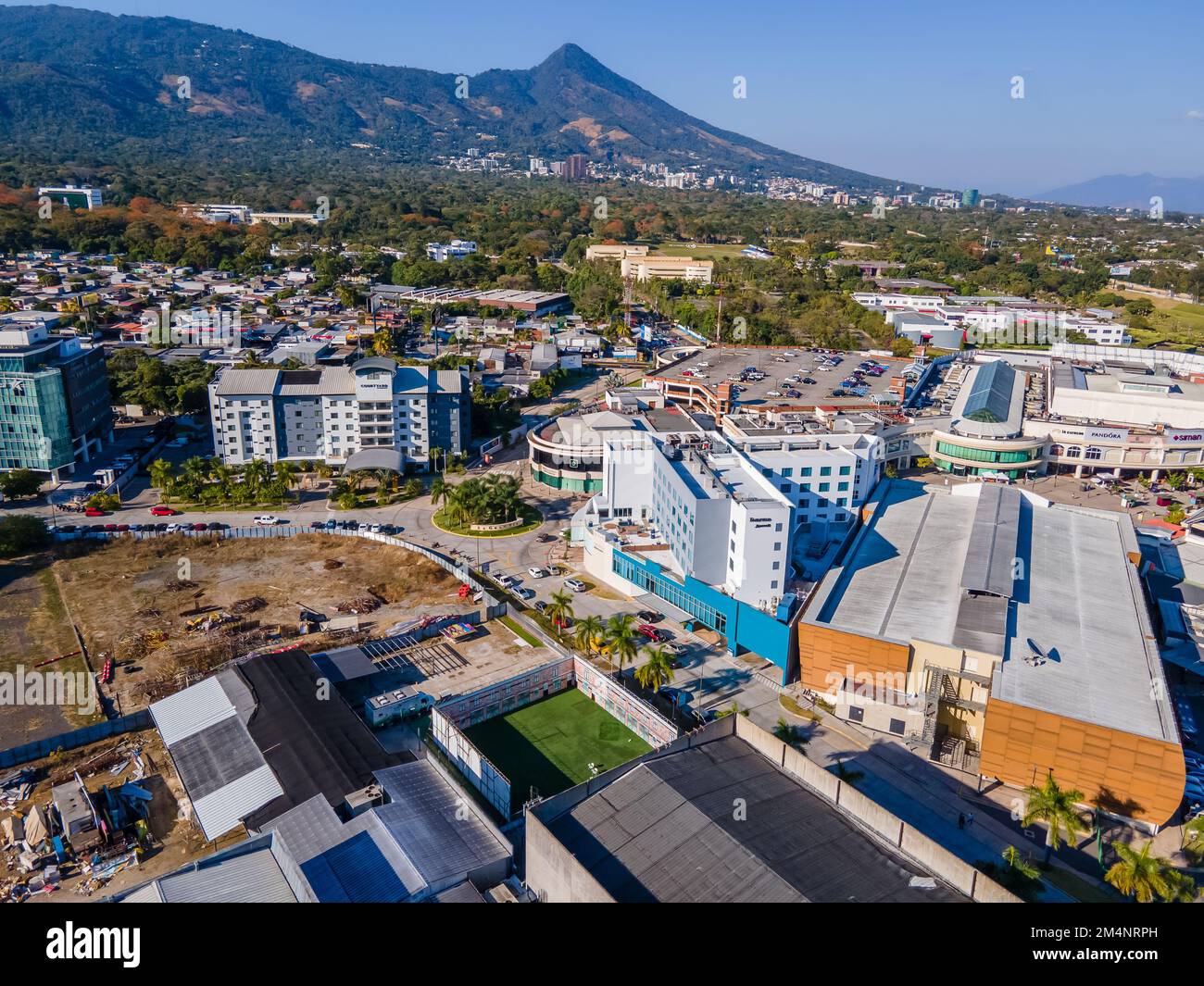 Beautiful aerial view of the city and buildings of Tegucigalpa in ...