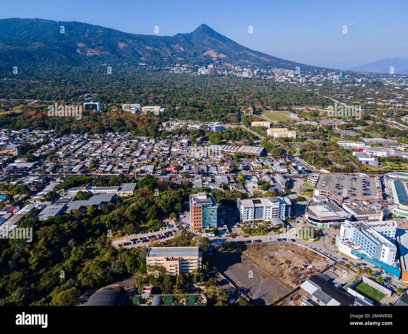 Beautiful aerial view of the city and buildings of Tegucigalpa in ...