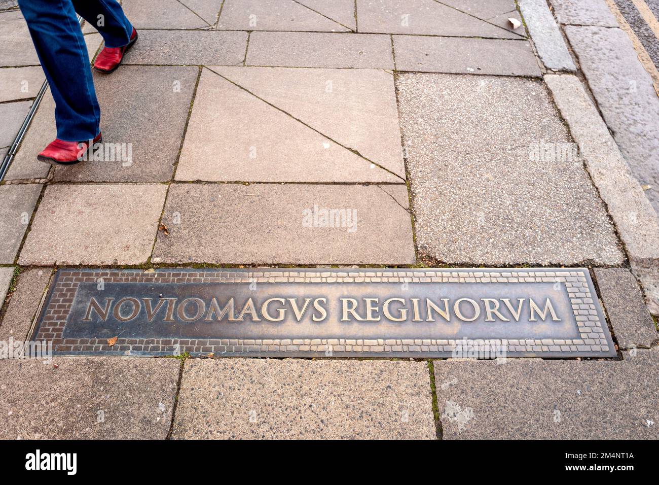 Chichester, December 15th 2022: A street marker in North Street marking ...