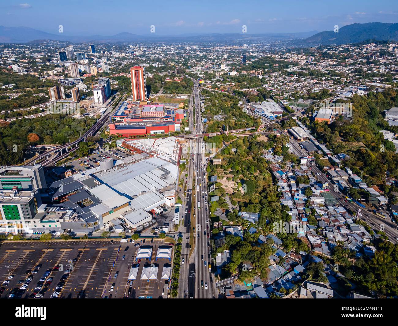 Beautiful aerial view of the city and buildings of Tegucigalpa in ...