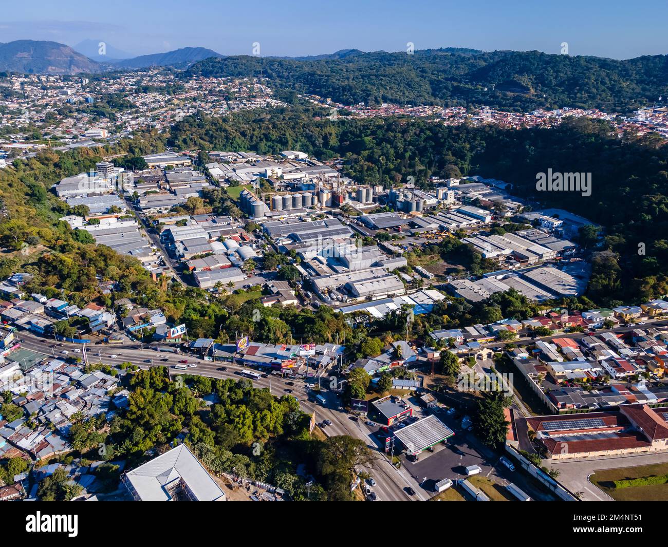 Beautiful aerial view of the city and buildings of Tegucigalpa in ...