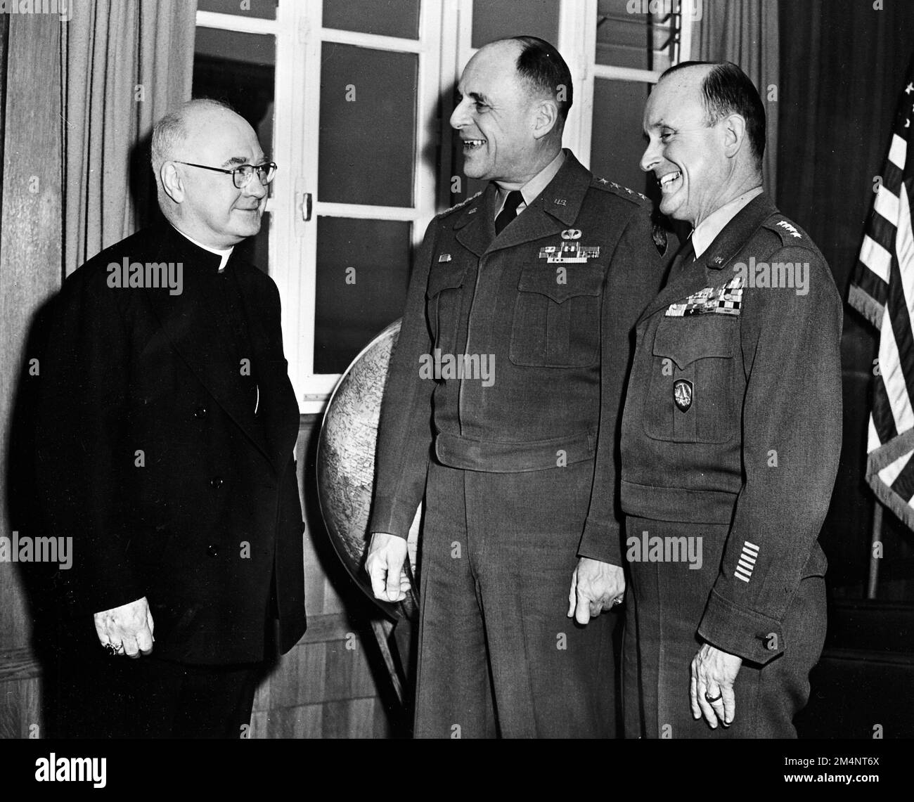 Cardinal Spellman at SHAPE with Gen. Ridgway & Gen Gruenther ...