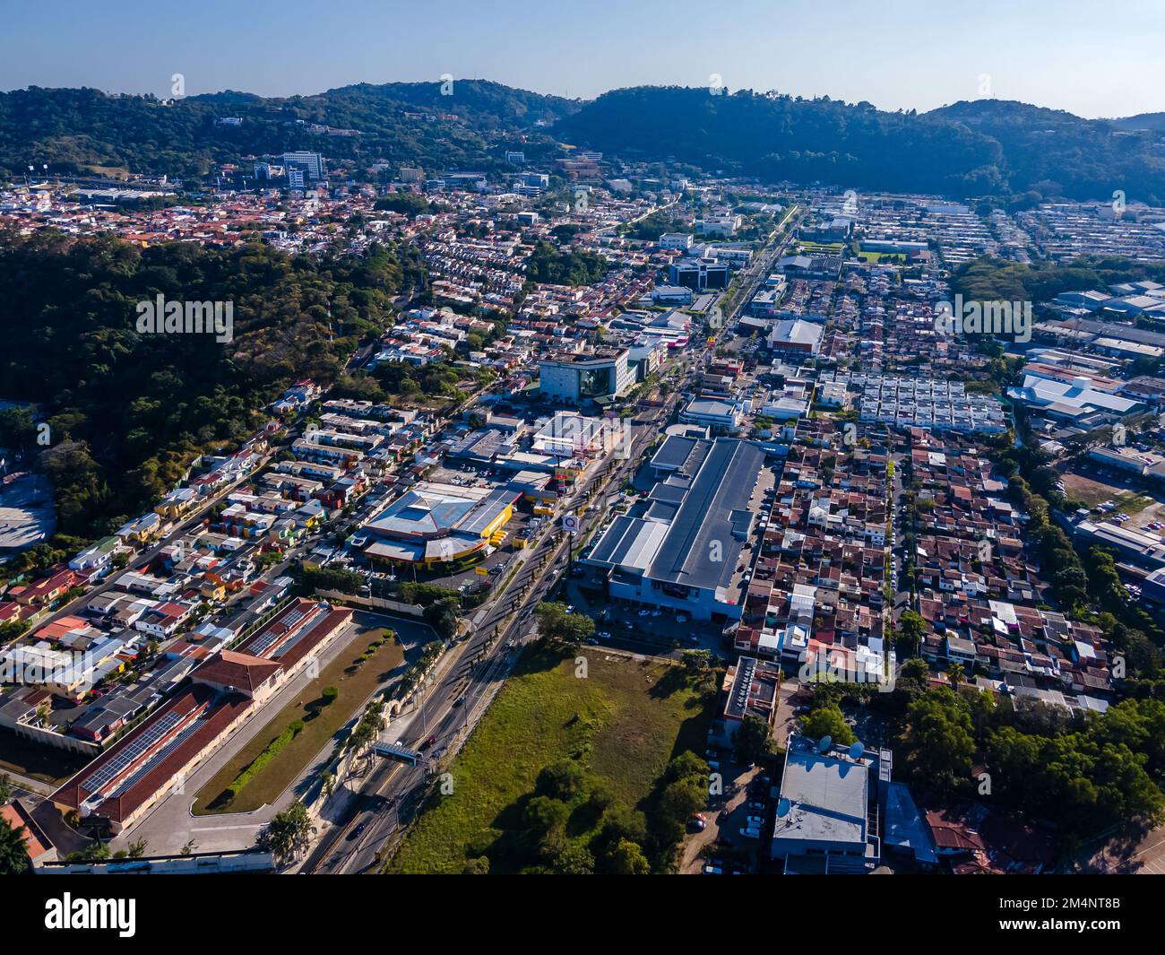Beautiful aerial view of the city and buildings of Tegucigalpa in ...