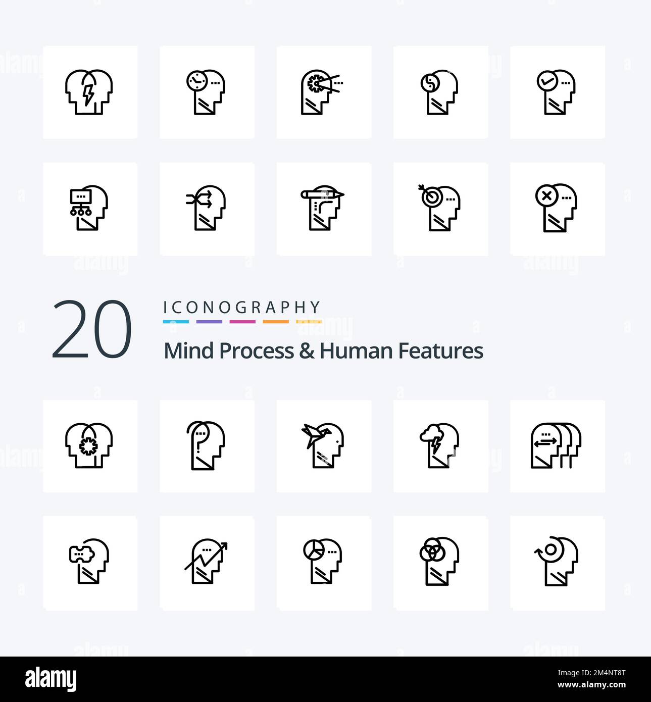 20 Mind Process And Human Features Line icon Pack. like feature. mind ... 20 Mind Process And Human Features Line icon Pack. like feature. mind ...