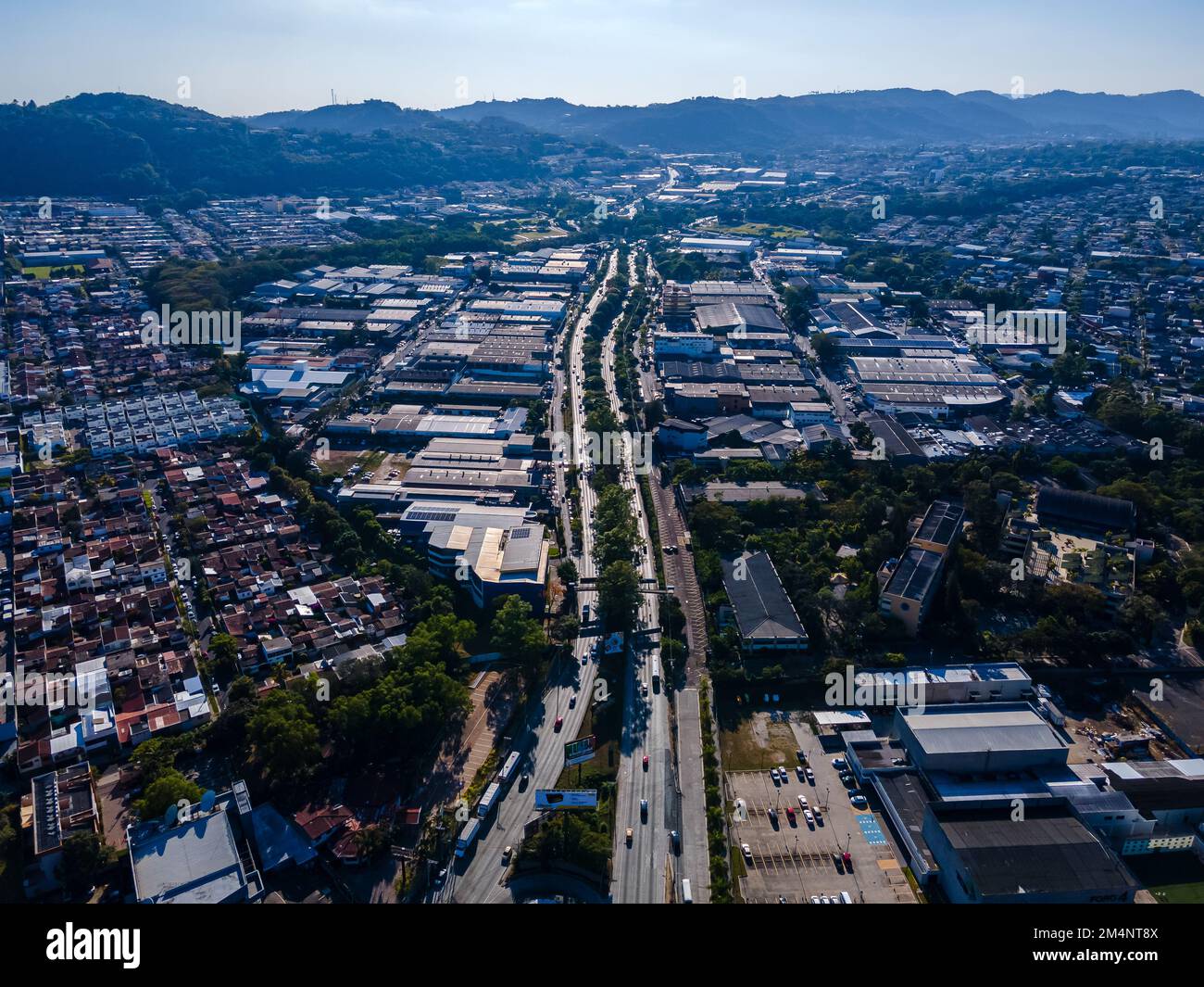 Beautiful aerial view of the city and buildings of Tegucigalpa in ...