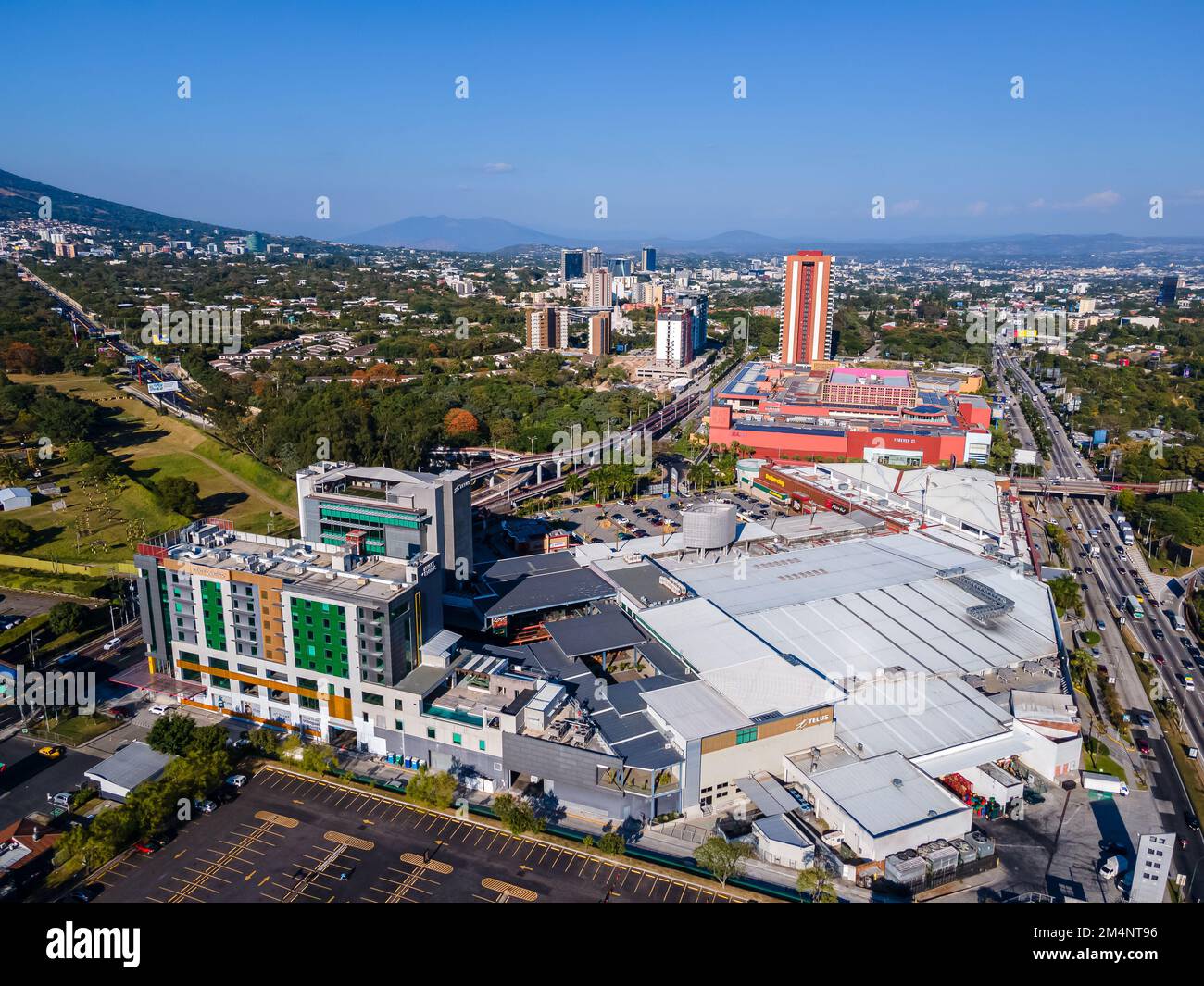 Beautiful aerial view of the city and buildings of Tegucigalpa in ...