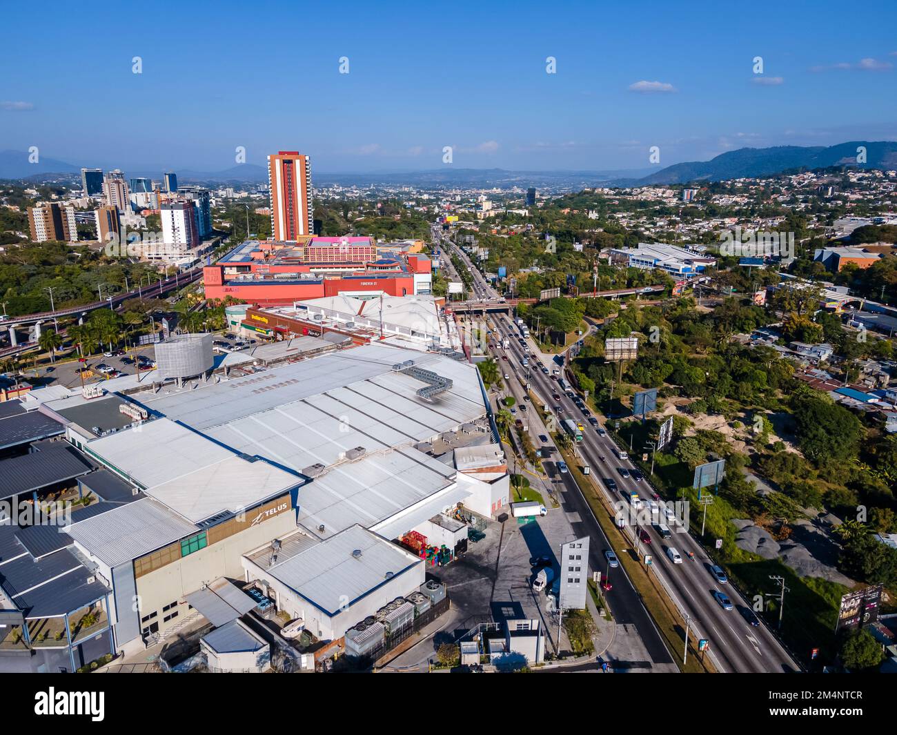 Beautiful aerial view of the city and buildings of Tegucigalpa in ...