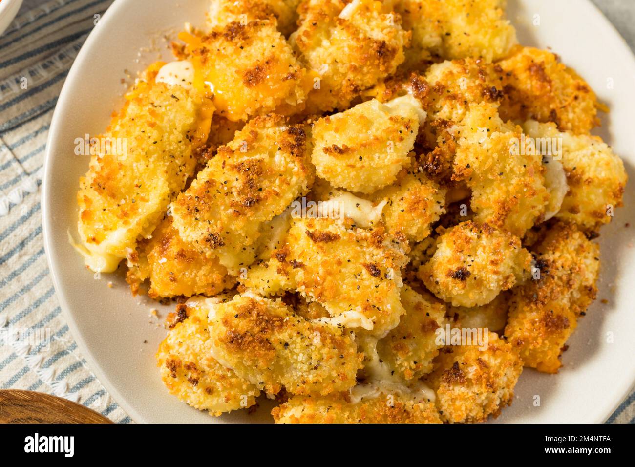 Homemade Baked Wisconsin Cheese Curds with Mayo and Marinara Stock ...