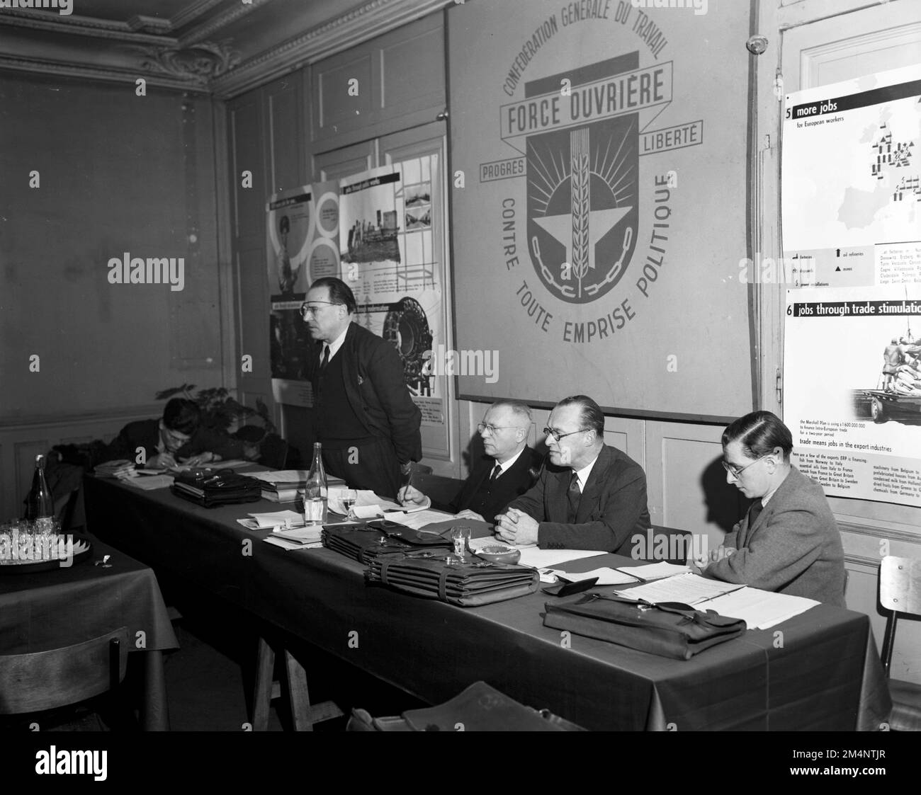 ERP - TUAC meeting, January 26, 1950, Paris. Photographs of Marshall ...