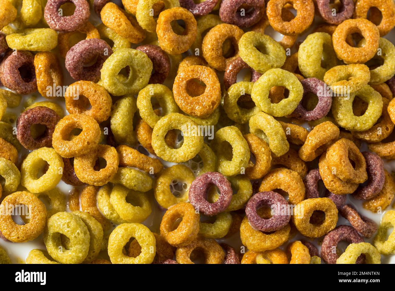 Homemade Fruity Fruit Loop Cereal with Whole Milk Stock Photo - Alamy