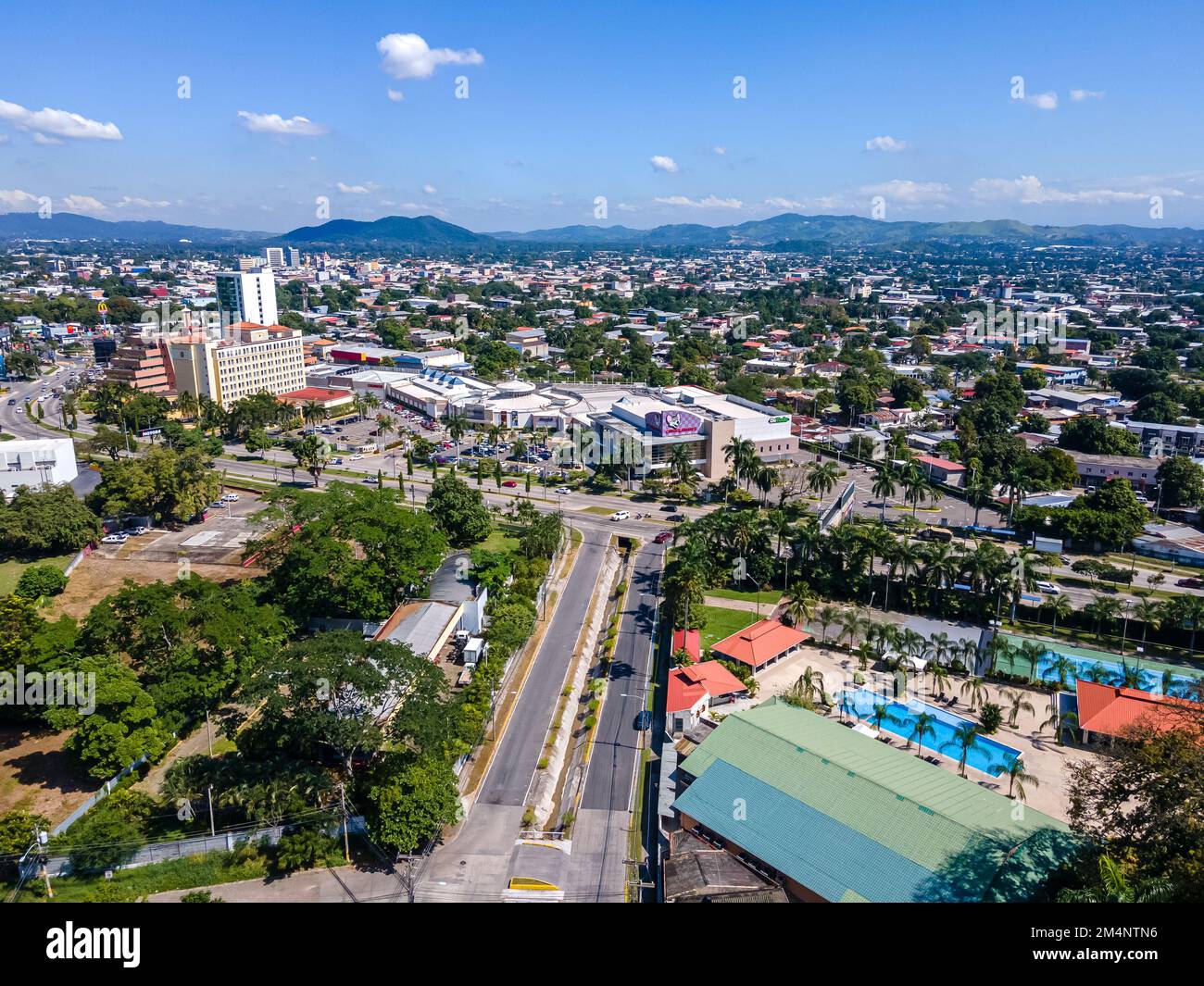 Beautiful aerial view of the city and buildings of Tegucigalpa in ...