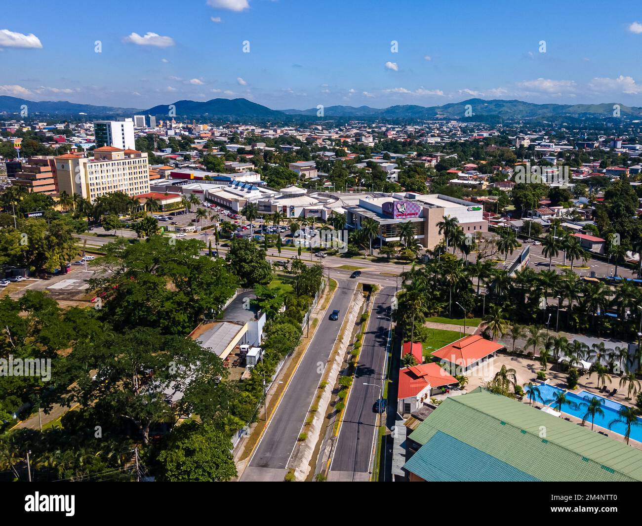 Beautiful aerial view of the city and buildings of Tegucigalpa in ...