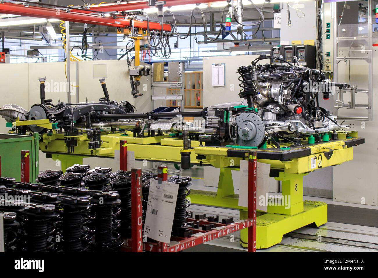 Bremen, Germany 2013. Mercedes passenger car production line, new ...