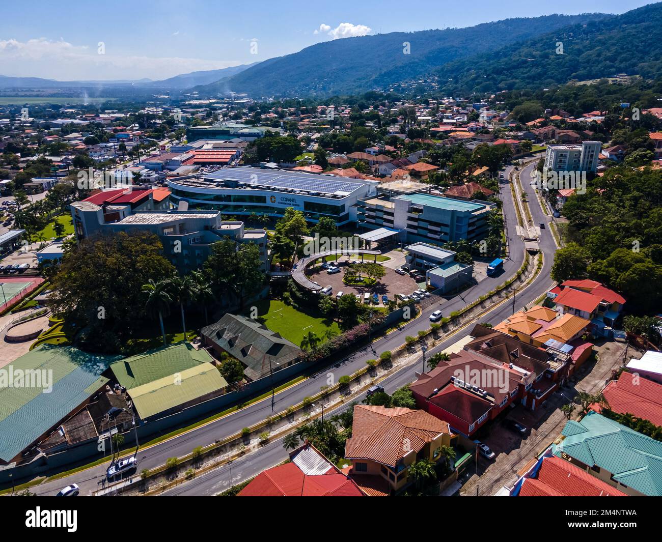 Beautiful aerial view of the city and buildings of Tegucigalpa in ...