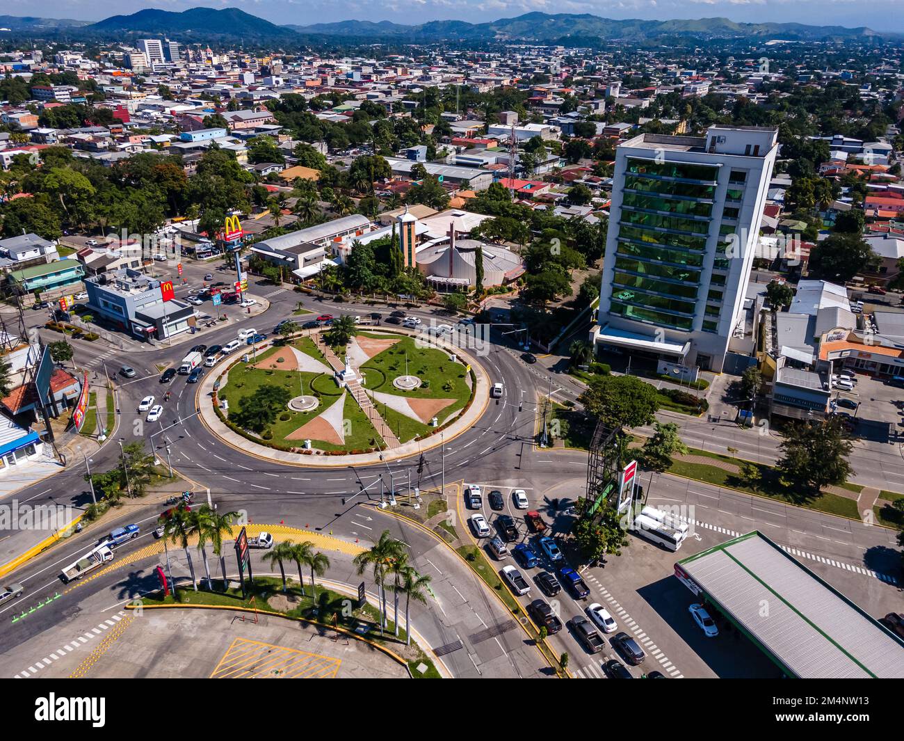 Beautiful aerial view of the city and buildings of Tegucigalpa in ...