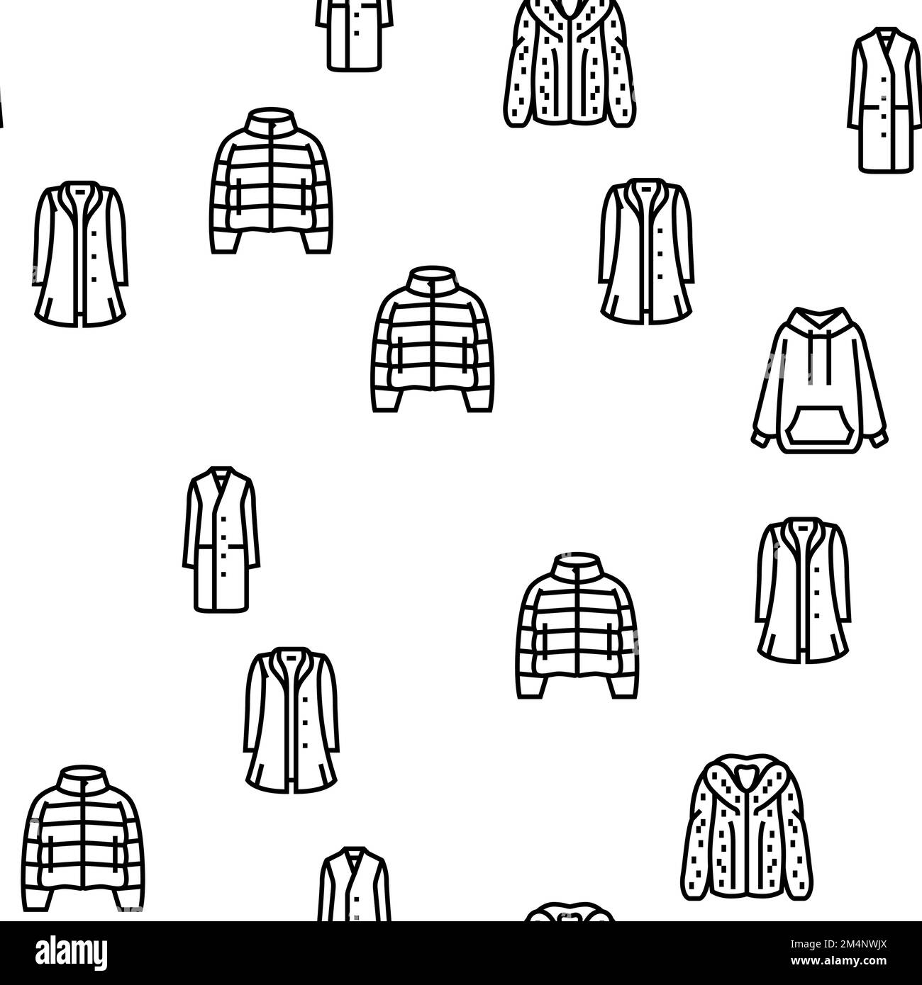 Outerwear Female Clothes Girl Vector Seamless Pattern Stock Vector
