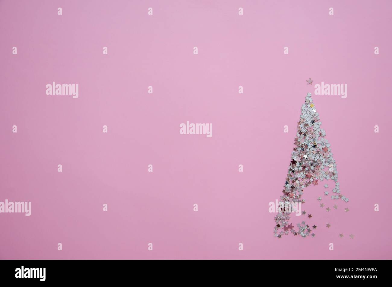 Pink glitter fir tree icon with star, shining glowing twinkled sparkled ...