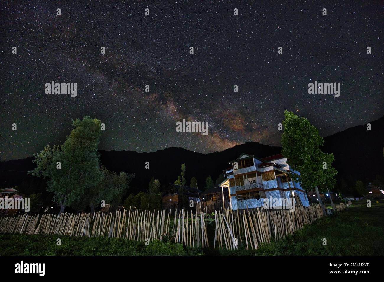 A beautiful view of a night sky in Arang Kel in Pakistan Stock Photo ...