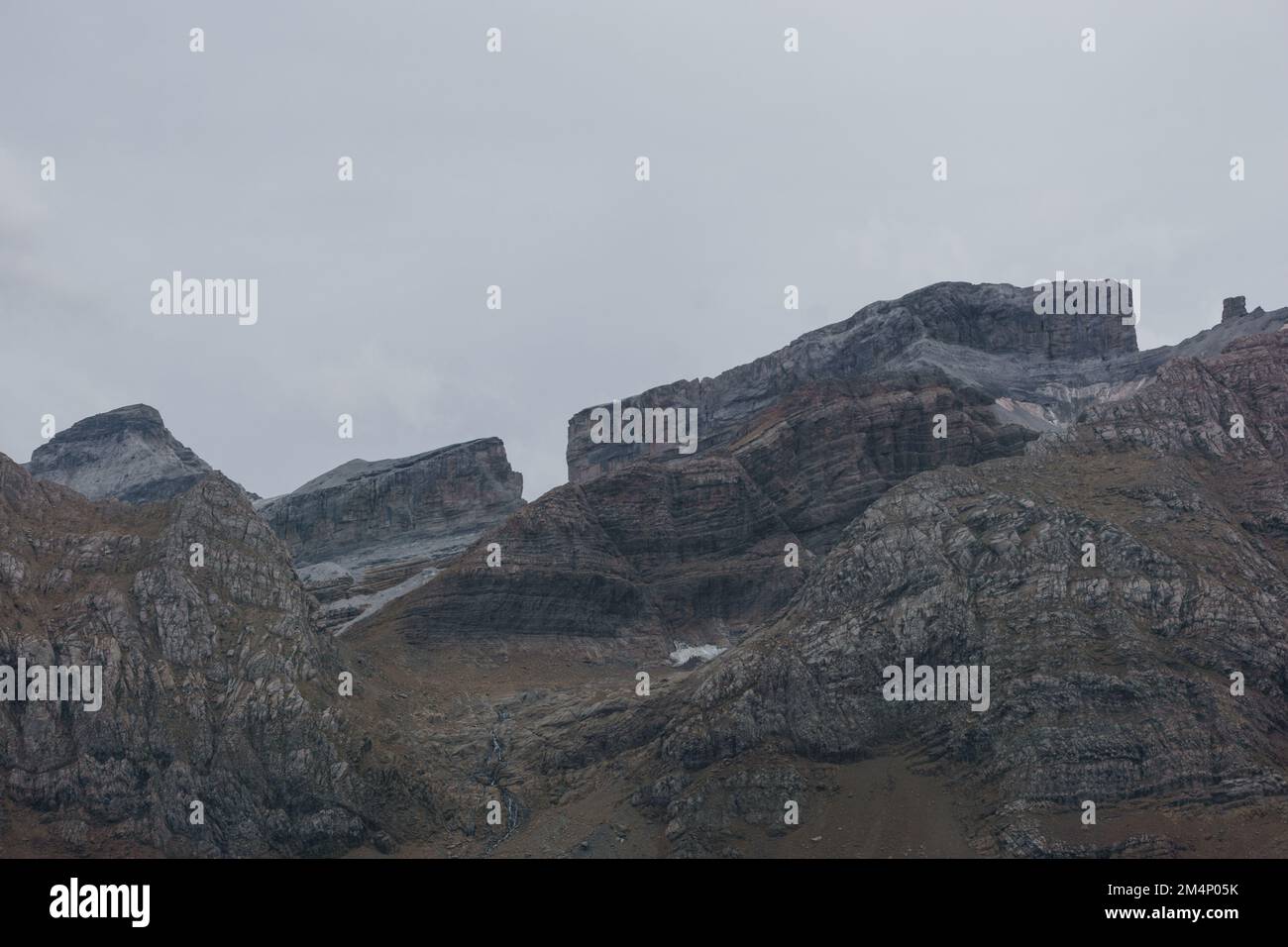 Roland Gap with massive rock formation in the Pyrenees mountains ...