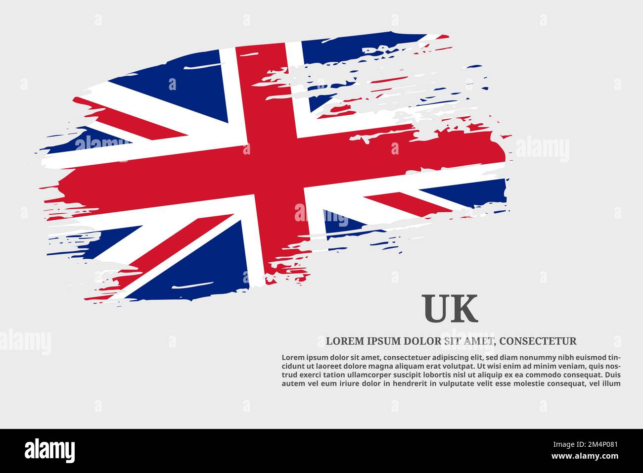 United Kingdom flag grunge brush and text poster, vector Stock Vector ...