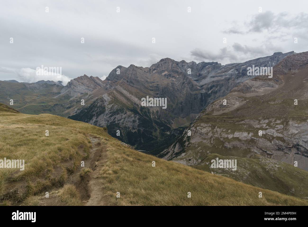 Beautiful high mountain landscape with view at the Cirque de Gavarnie ...