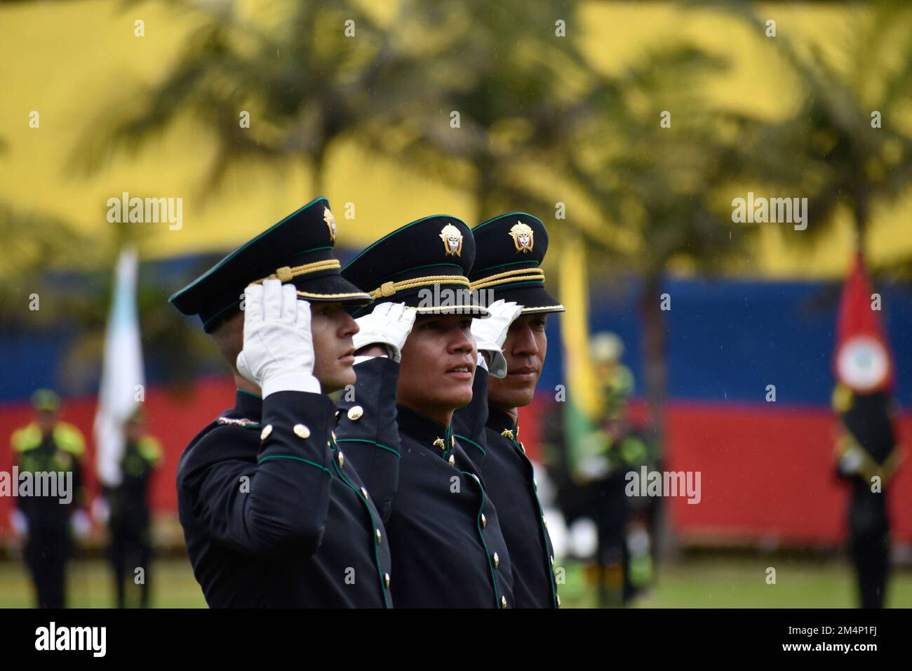 Colombia's police officials during their promotion ceremony in Bogota ...