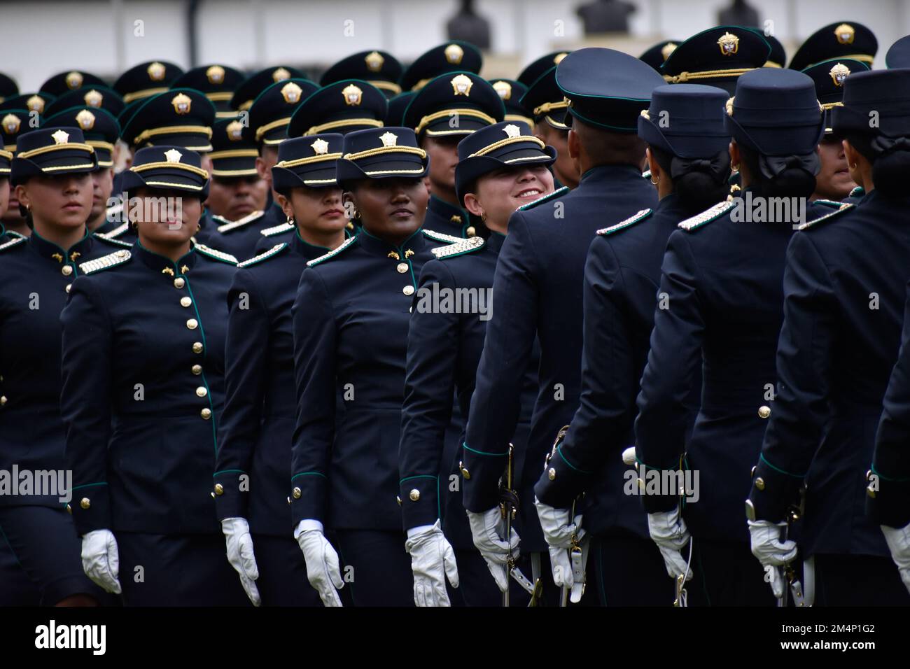 Colombia's police officials during their promotion ceremony in Bogota ...