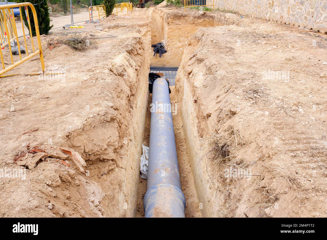 Large modern PVC pipes to channel urban sanitation water, before being ...