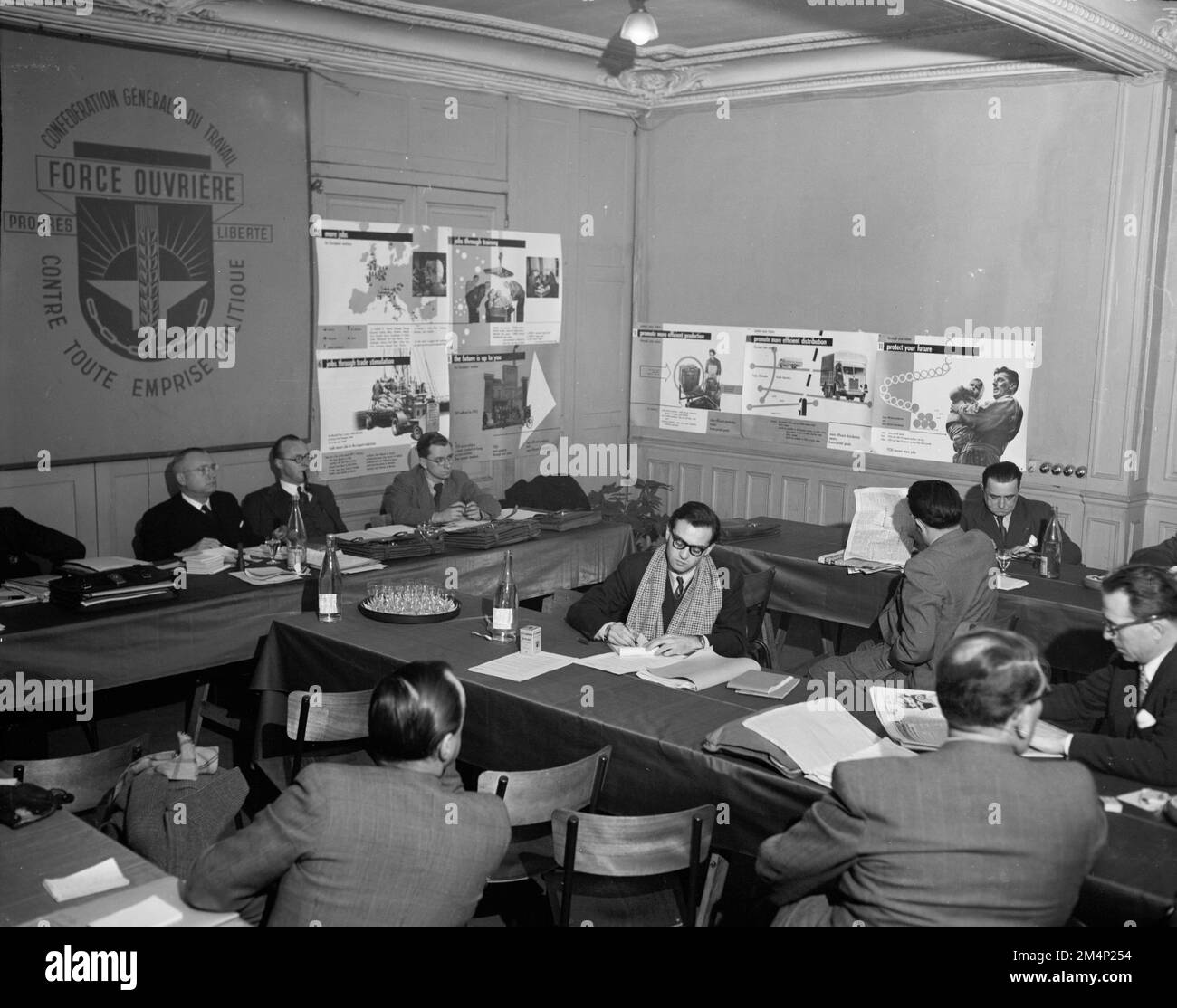 ERP - TUAC meeting, January 26, 1950, Paris. Photographs of Marshall ...