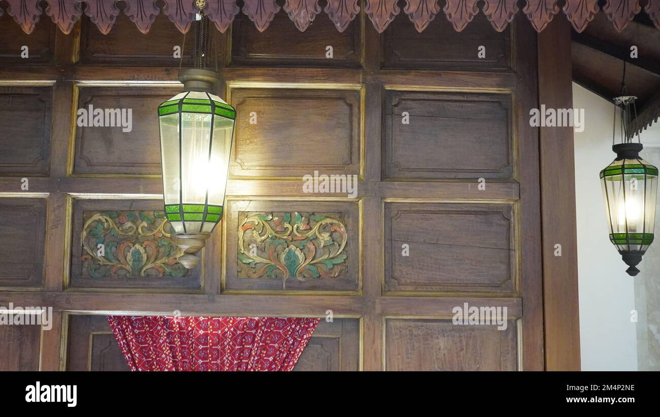 Old antique classic javanese house interior Stock Photo - Alamy