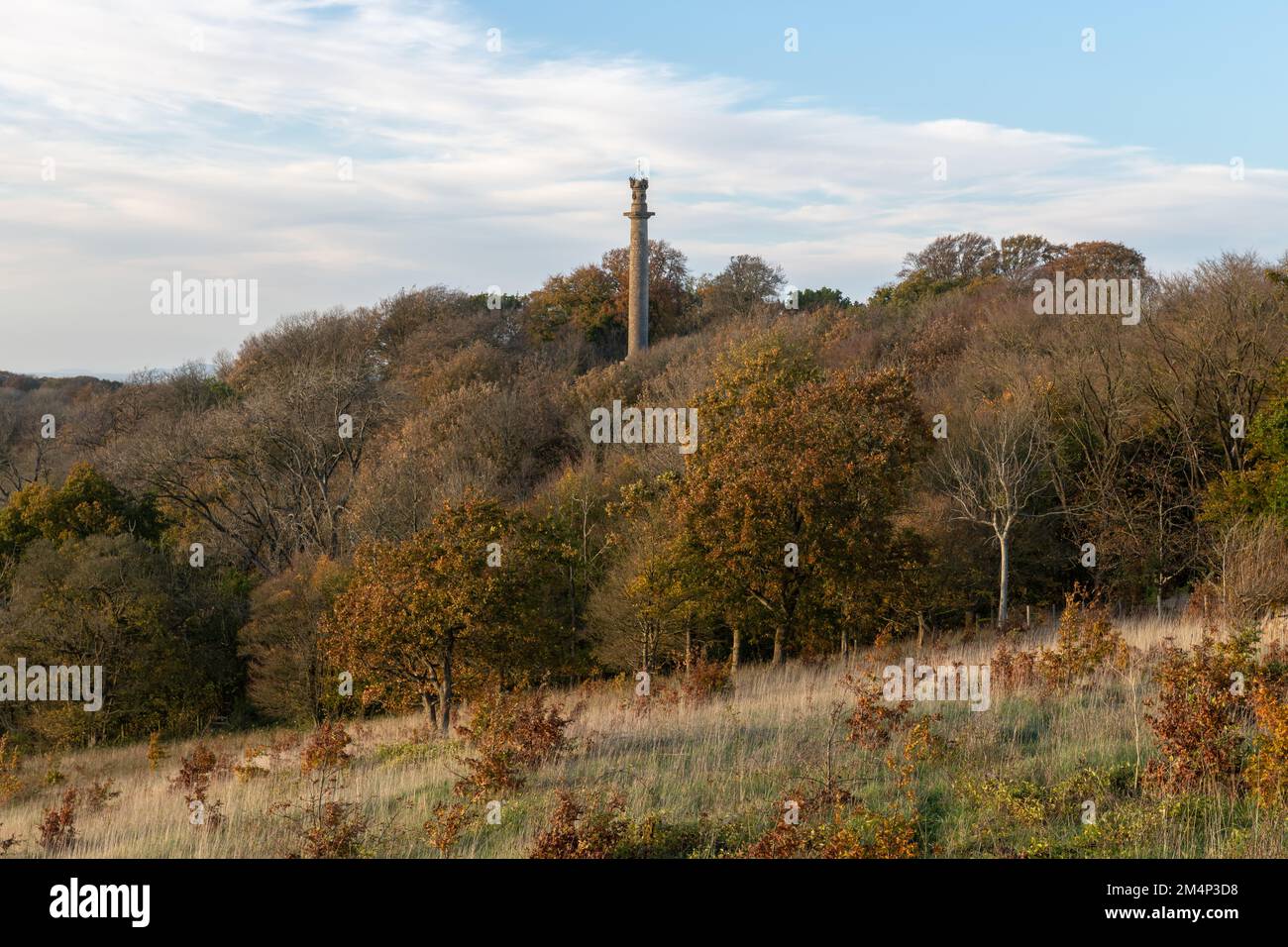 Landscape photo of the autumn colours at the Admiral Hood Monument on ...