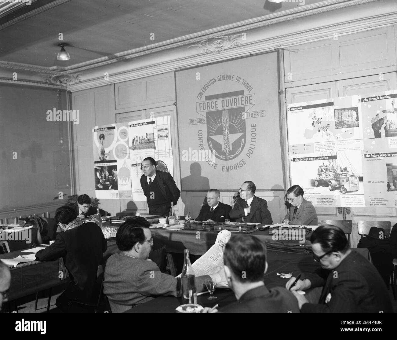 ERP - TUAC meeting, January 26, 1950, Paris. Photographs of Marshall ...