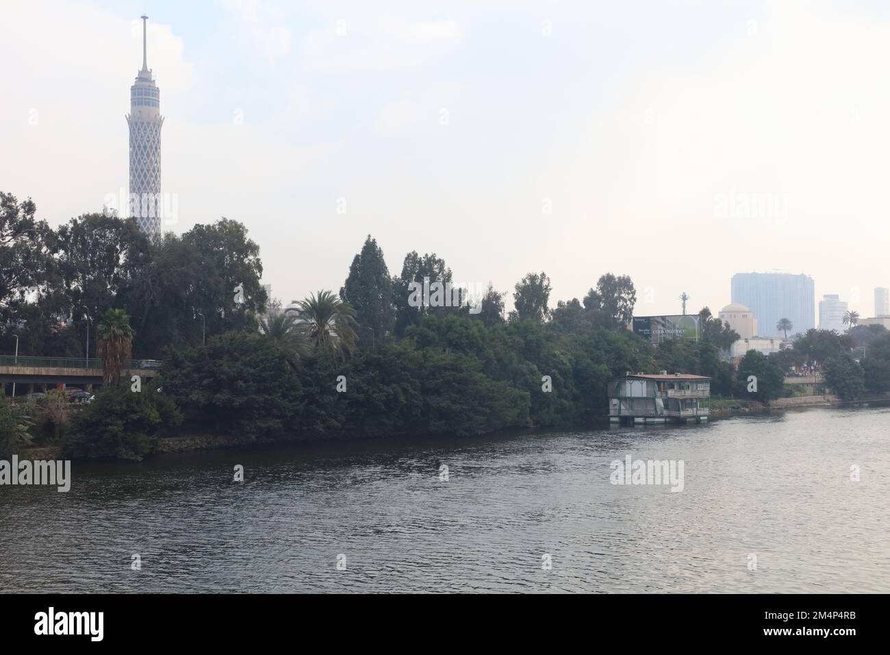 Cairo tower and the Nile River Stock Photo - Alamy