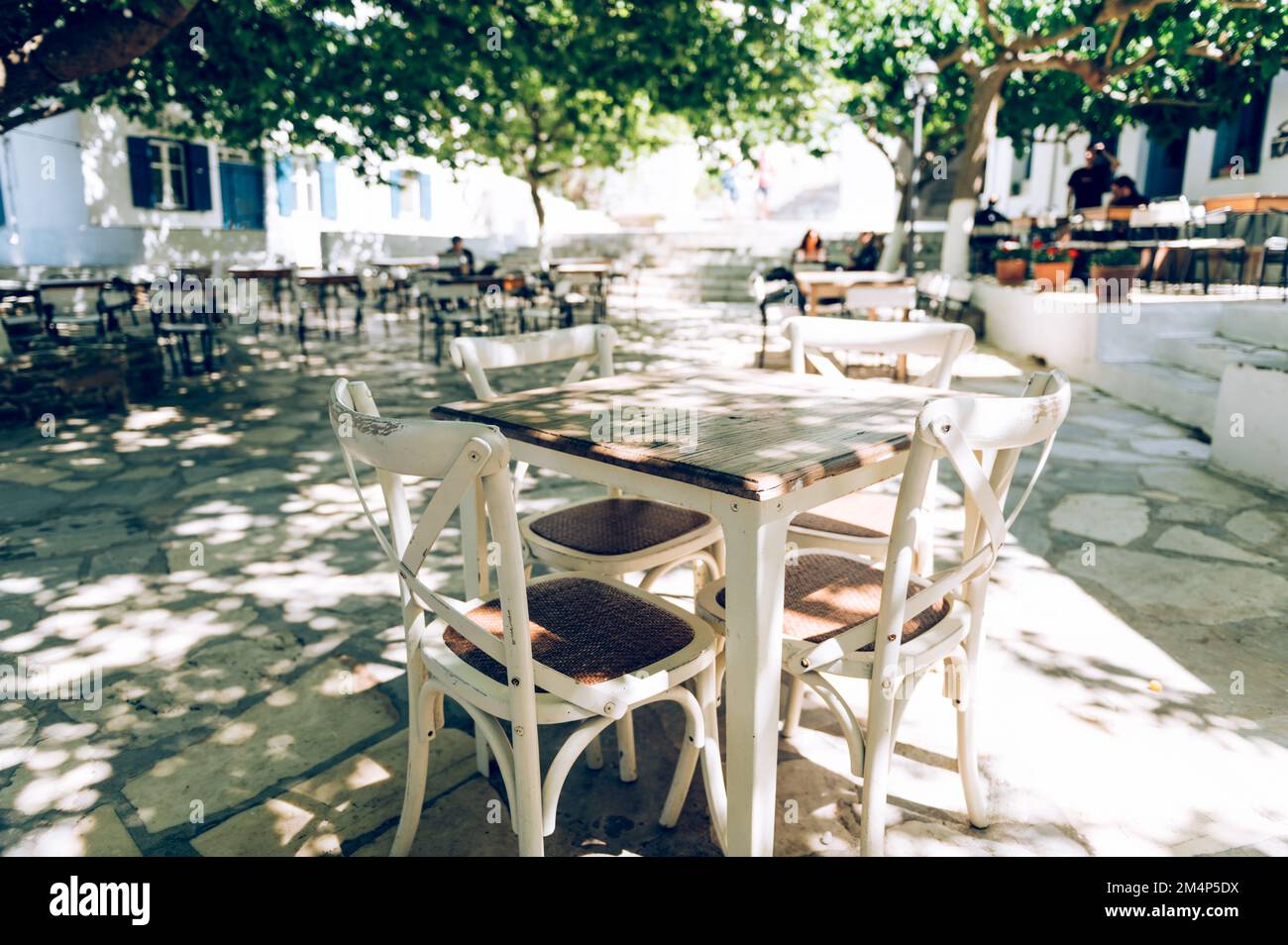 Cafe at Tinos Island, Cyclades, Greece Stock Photo - Alamy