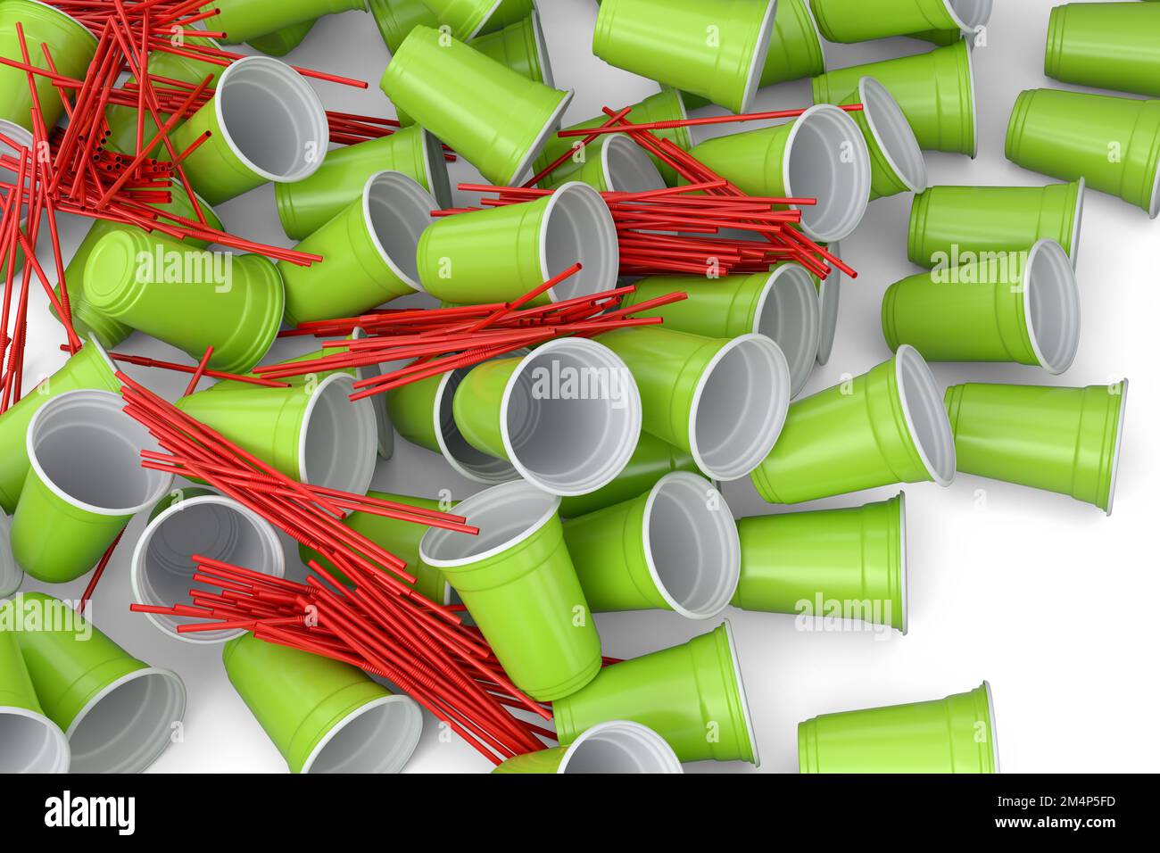 Heap of disposable utensils like plate, folk, spoon,knife and cup on ...