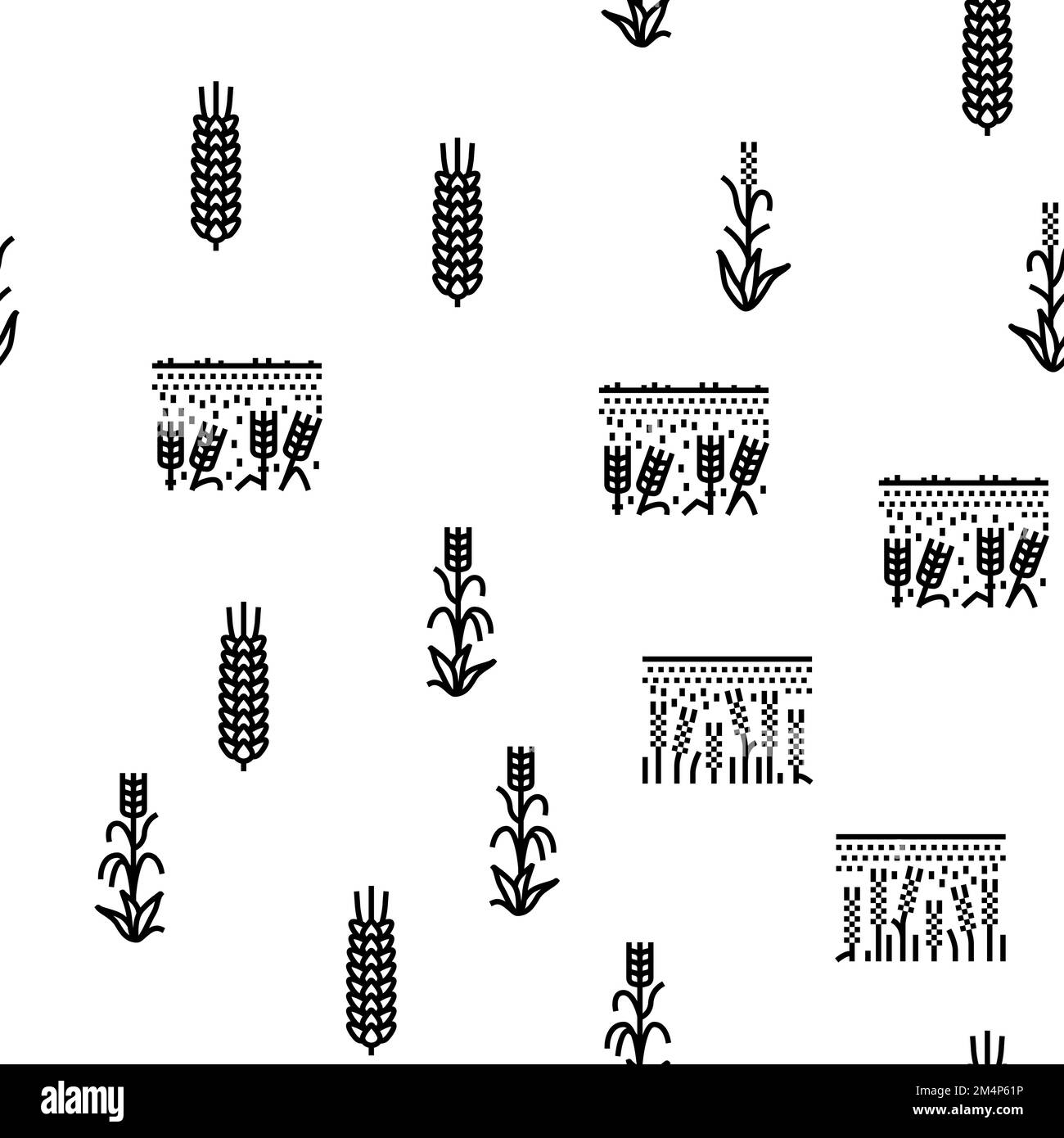 barley cereal grain harvest vector seamless pattern Stock Vector Image ...