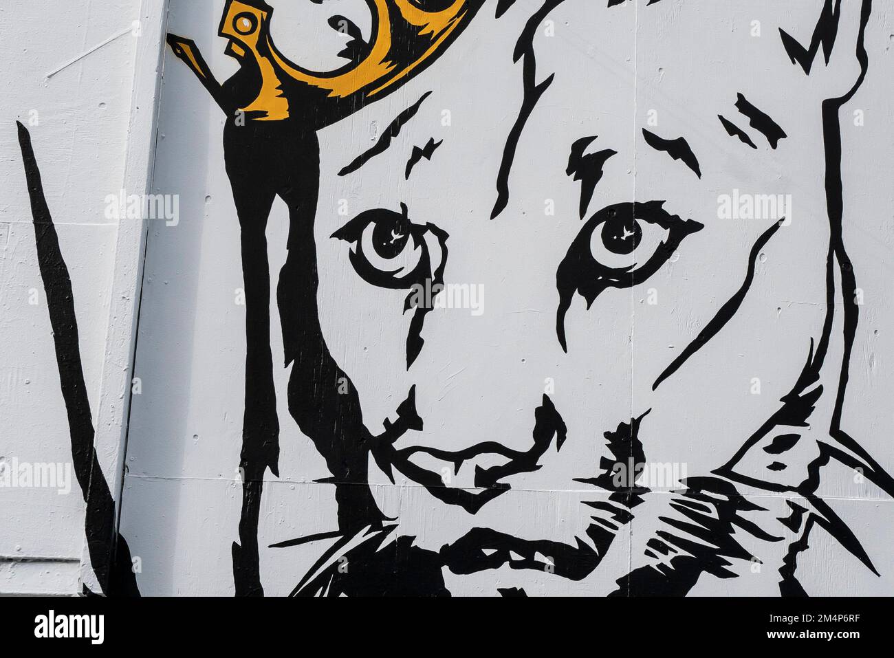 A mural dedicated to P-22, a wild mountain lion living in the Hollywood ...