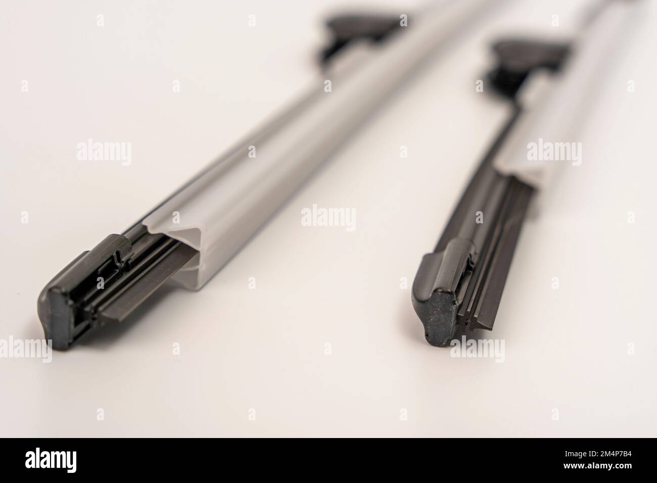 frameless car wiper blades on a white background Stock Photo - Alamy