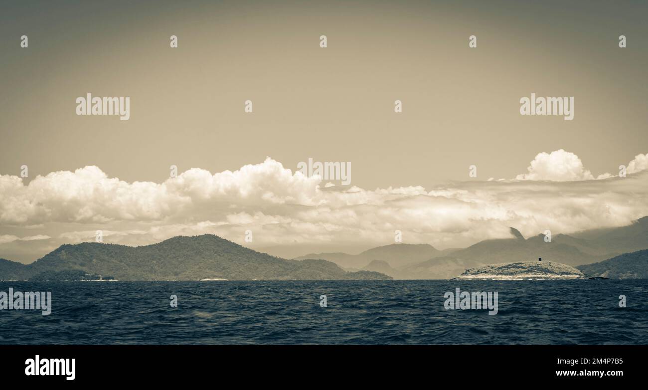 Panorama of tropical islands Ilha Grande in Angra dos Reis, Rio de ...