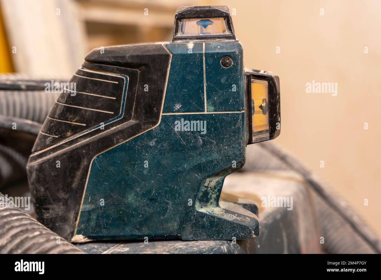 Professional laser level. Renovation and construction of houses Stock ...