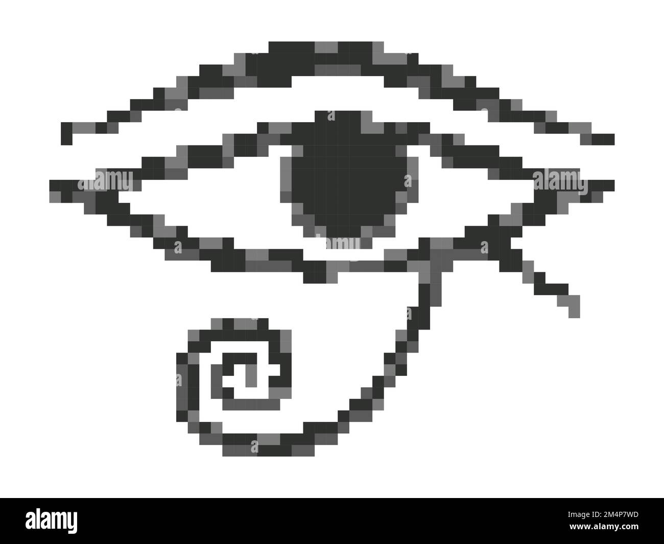 Eye of Horus in pixel style. Pixelated Eye of Ra isolated on white ...